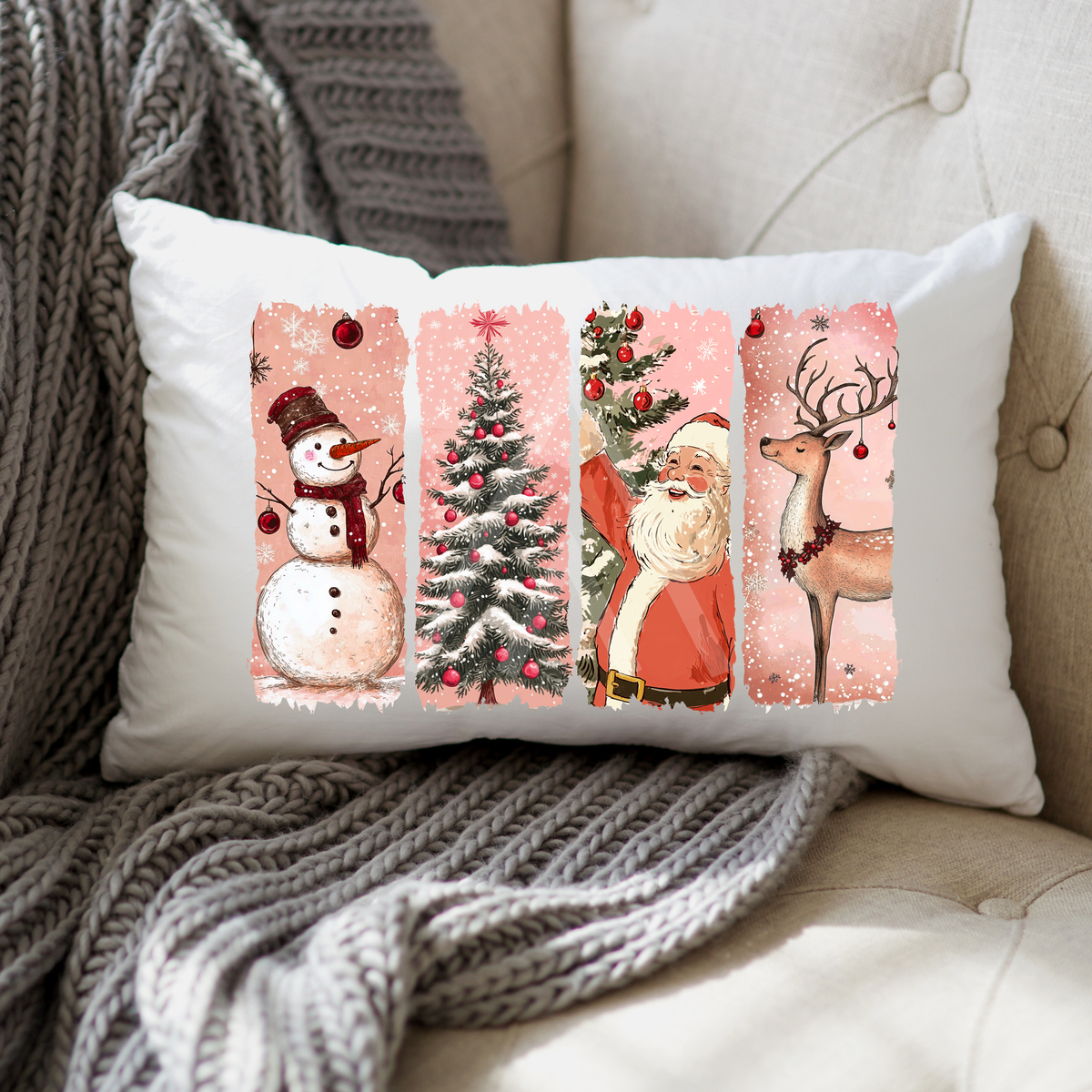 Pink Retro Christmas – Up North Screen Prints