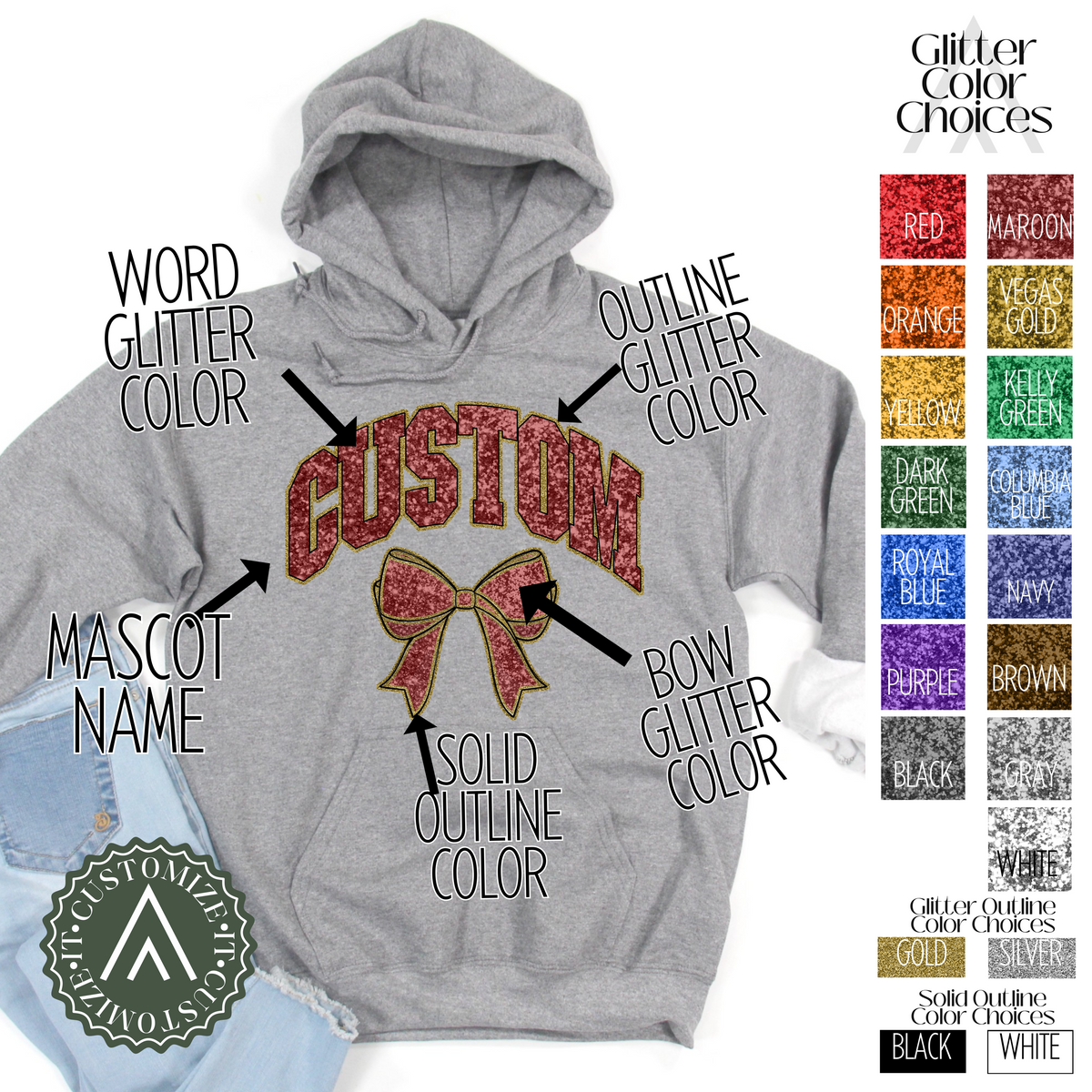 Varsity Glitter (MOCKUP ONLY) – Up North Screen Prints