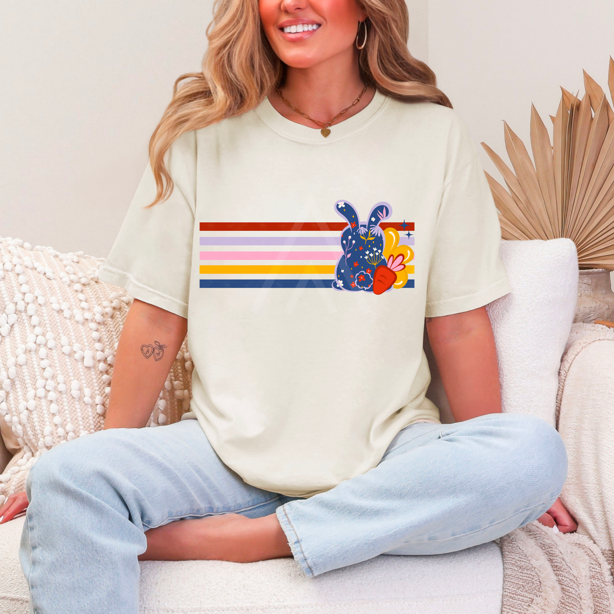 Bunny Retro Stripe – Up North Screen Prints
