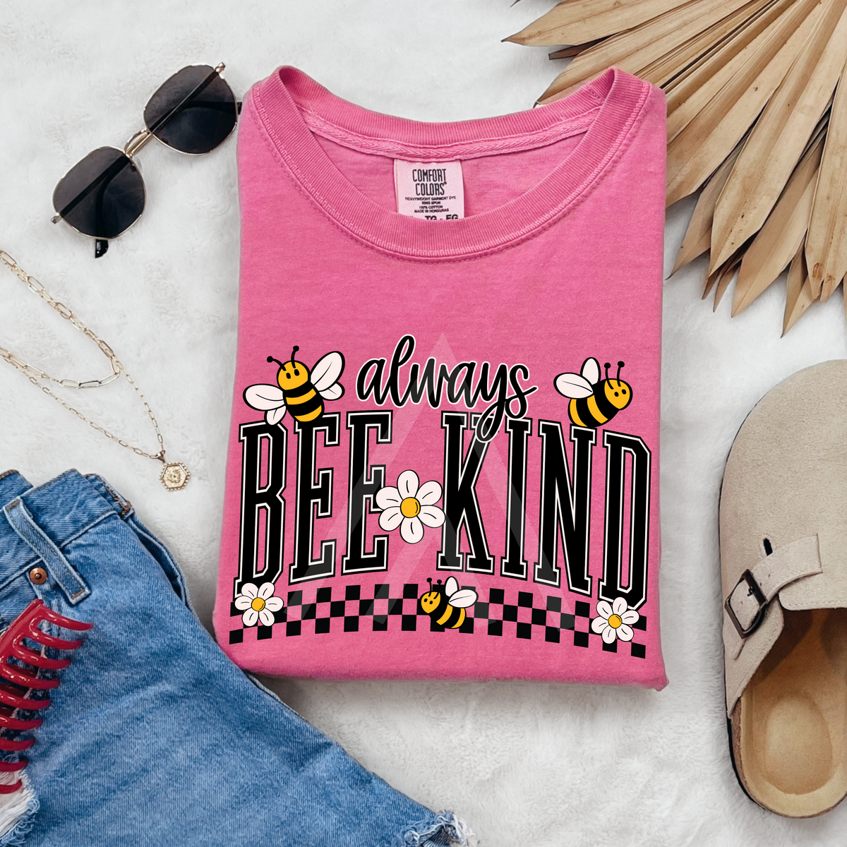 Checker Bee Kind – Up North Screen Prints