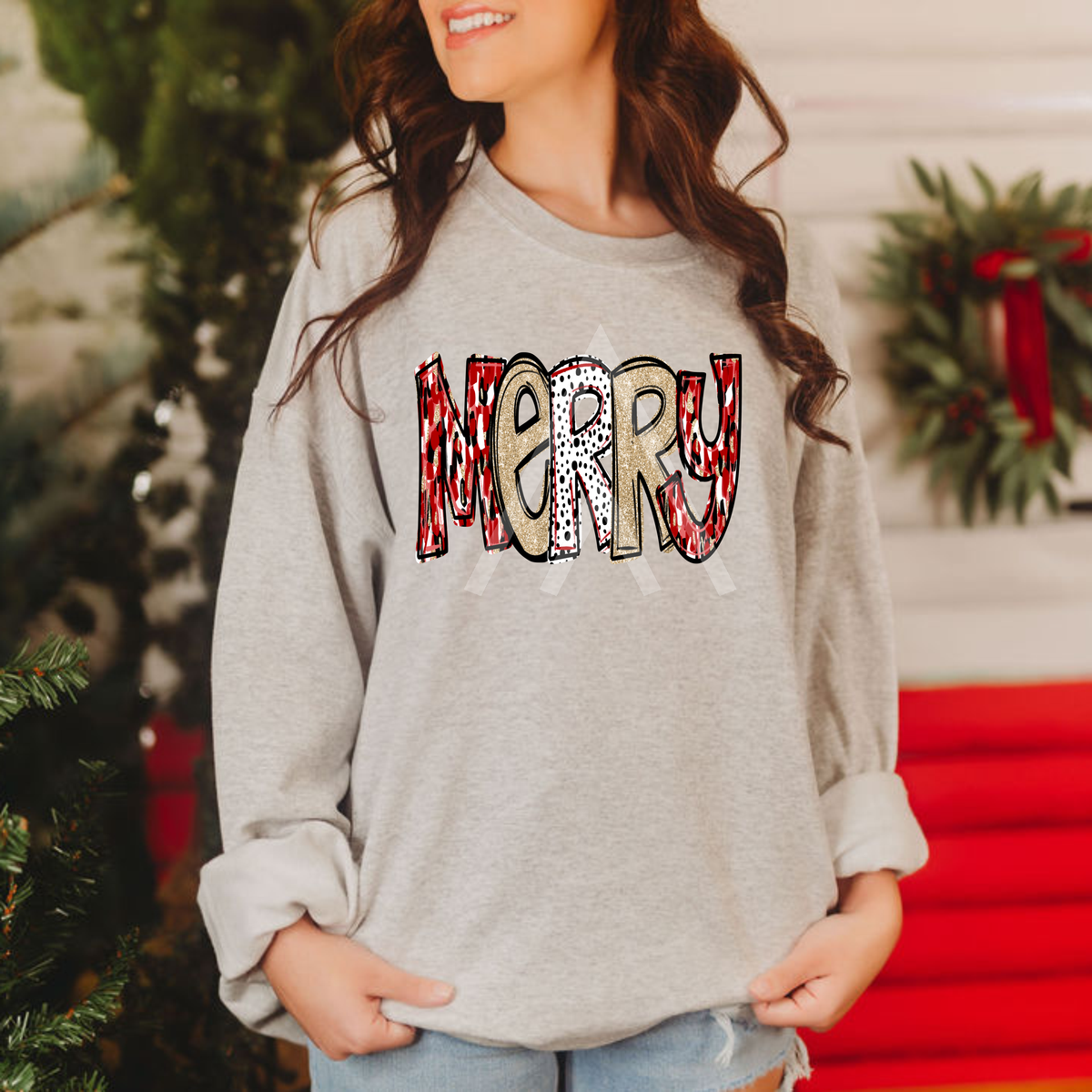 Christmas Doodle-Merry – Up North Screen Prints