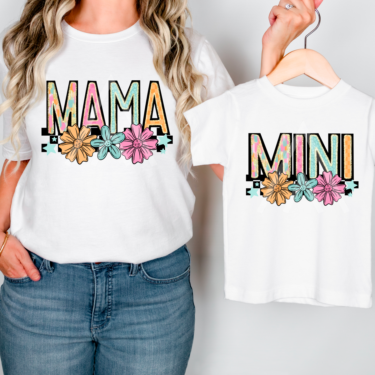 Colorful Flower Mama/Mini – Up North Screen Prints