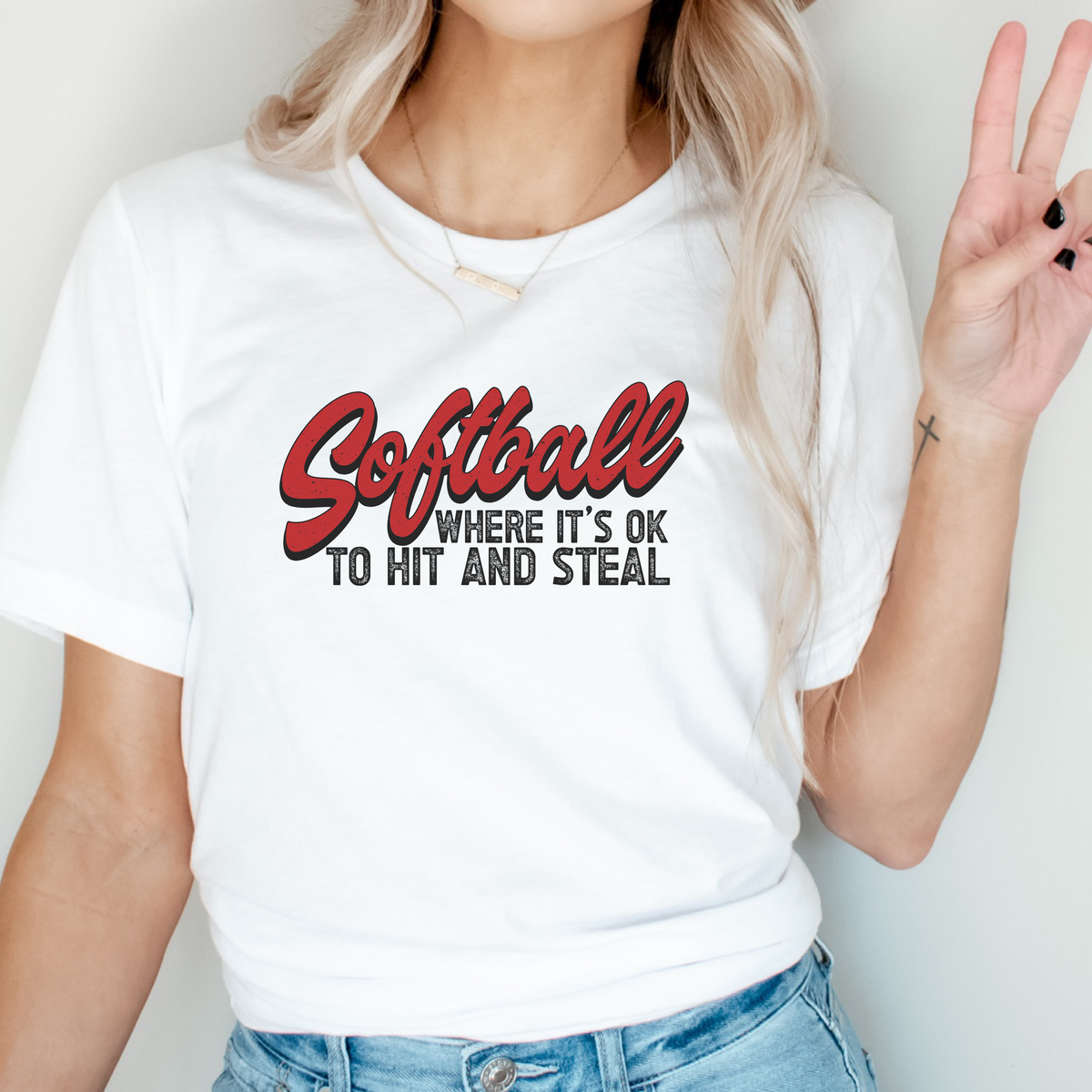 Softball Hit And Steal – Up North Screen Prints