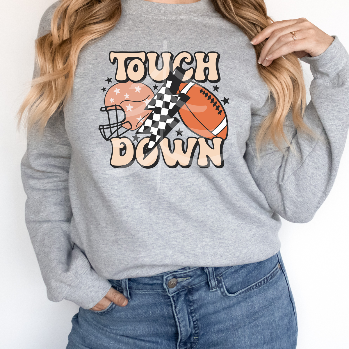 Touchdown Football With Lightning Bolt – Up North Screen Prints