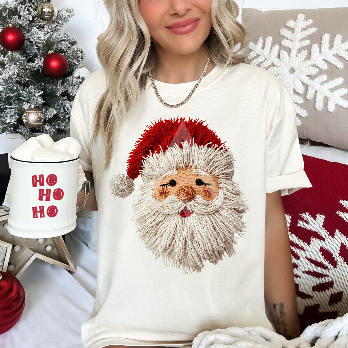 Yarn String Santa – Up North Screen Prints