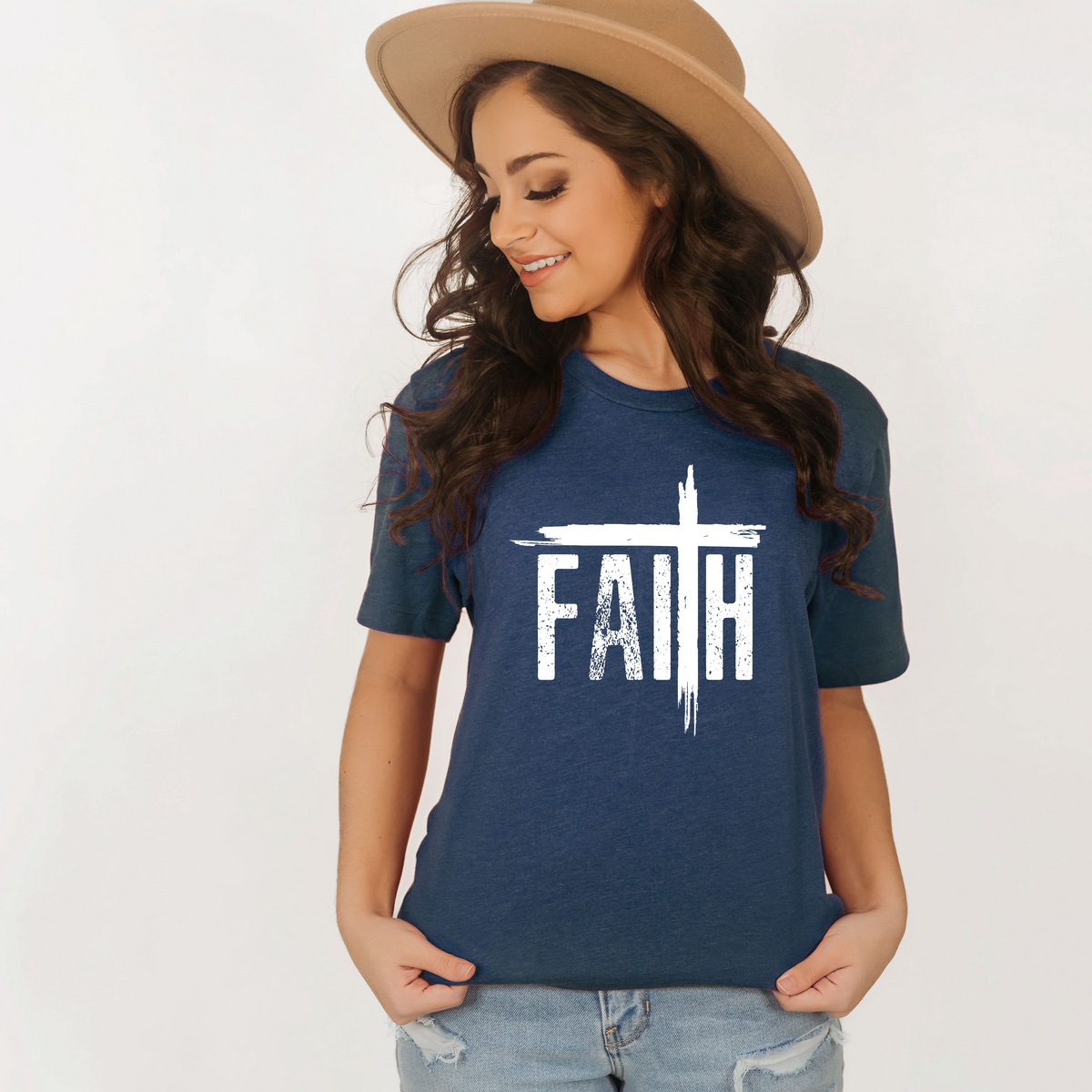 Faith Distressed Cross – Up North Screen Prints